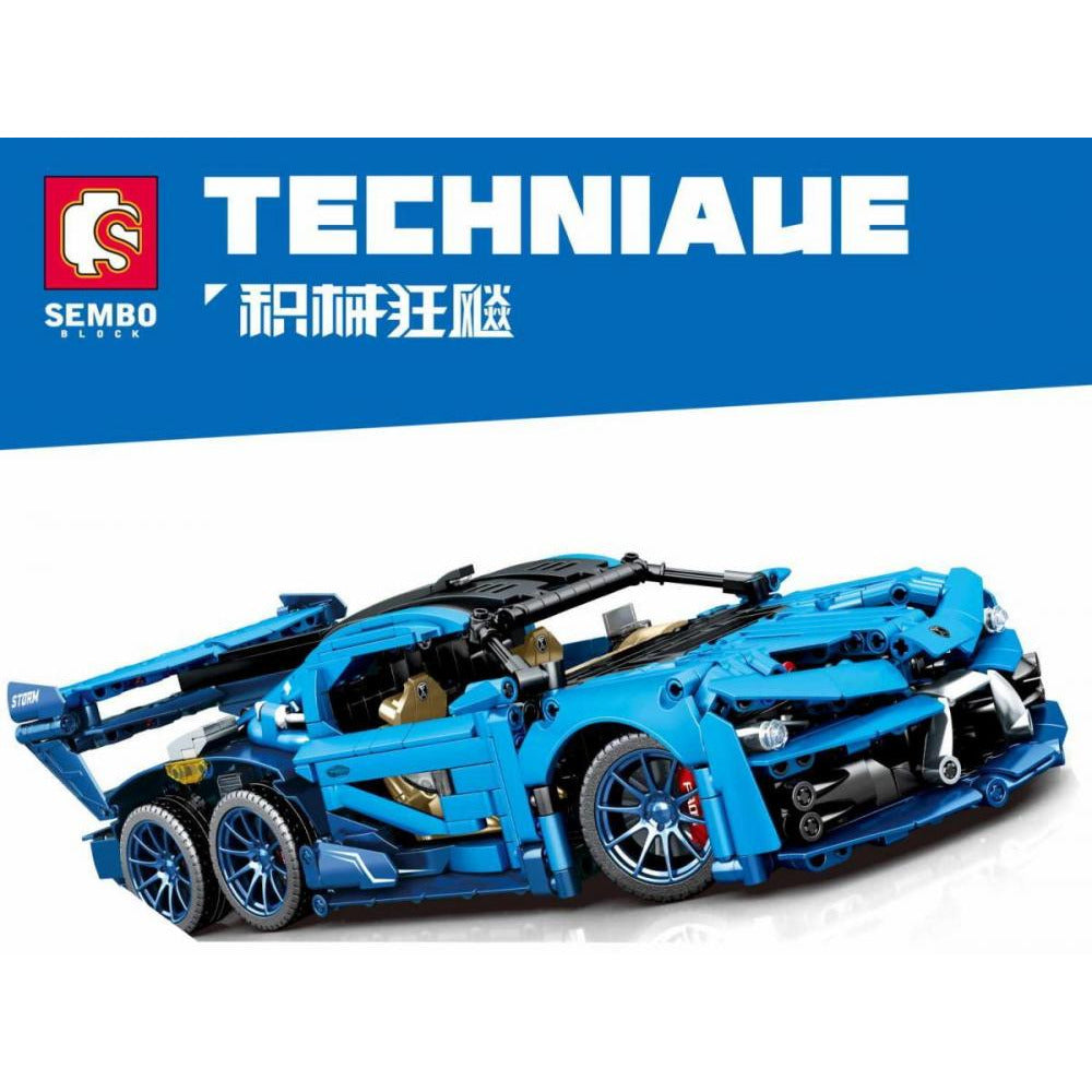 Sembo 701963 - Supersportwagen in blau - 1555 Klemmbausteine – Modbrix