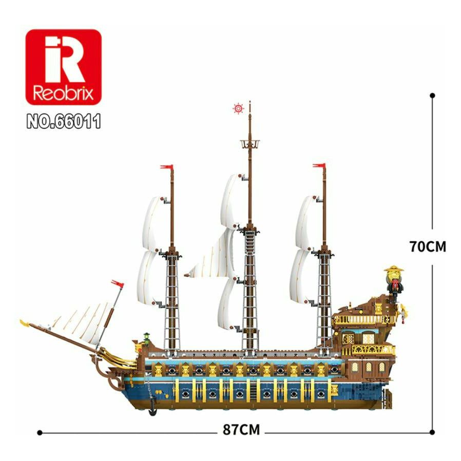 Reobrix 66011 - The Sun Royal Navy Dreimaster Schiff - 3162 Klemmbaust ...